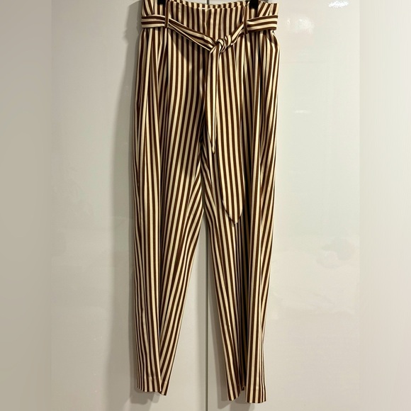 Mango | Pants & Jumpsuits | Mango Wideleg Striped Pants Belted Small ...